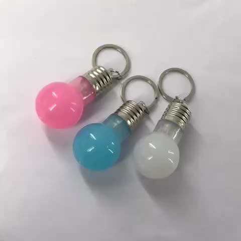 Portable Acrylic Bulb Shape Led Keychain,Glow Keychain,Light Up Keyring ...