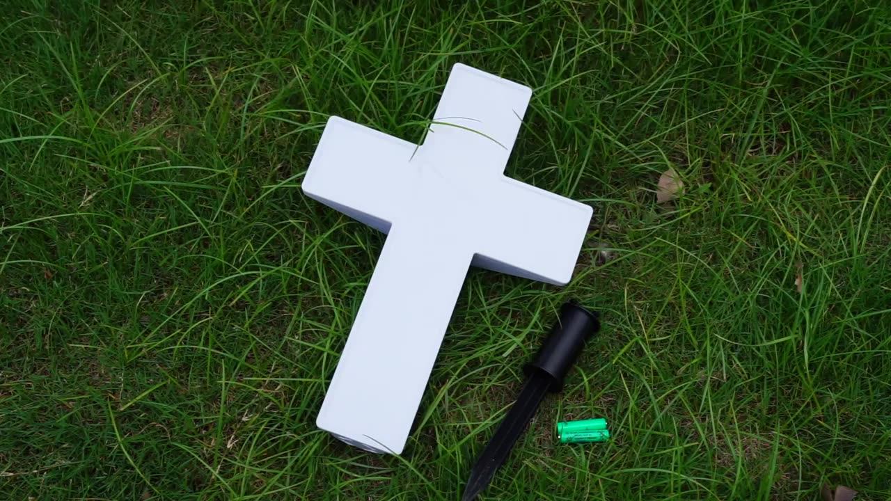 Outdoor Solar Garden Stake Acrylic Solar Crosses For Graves Cemetery ...