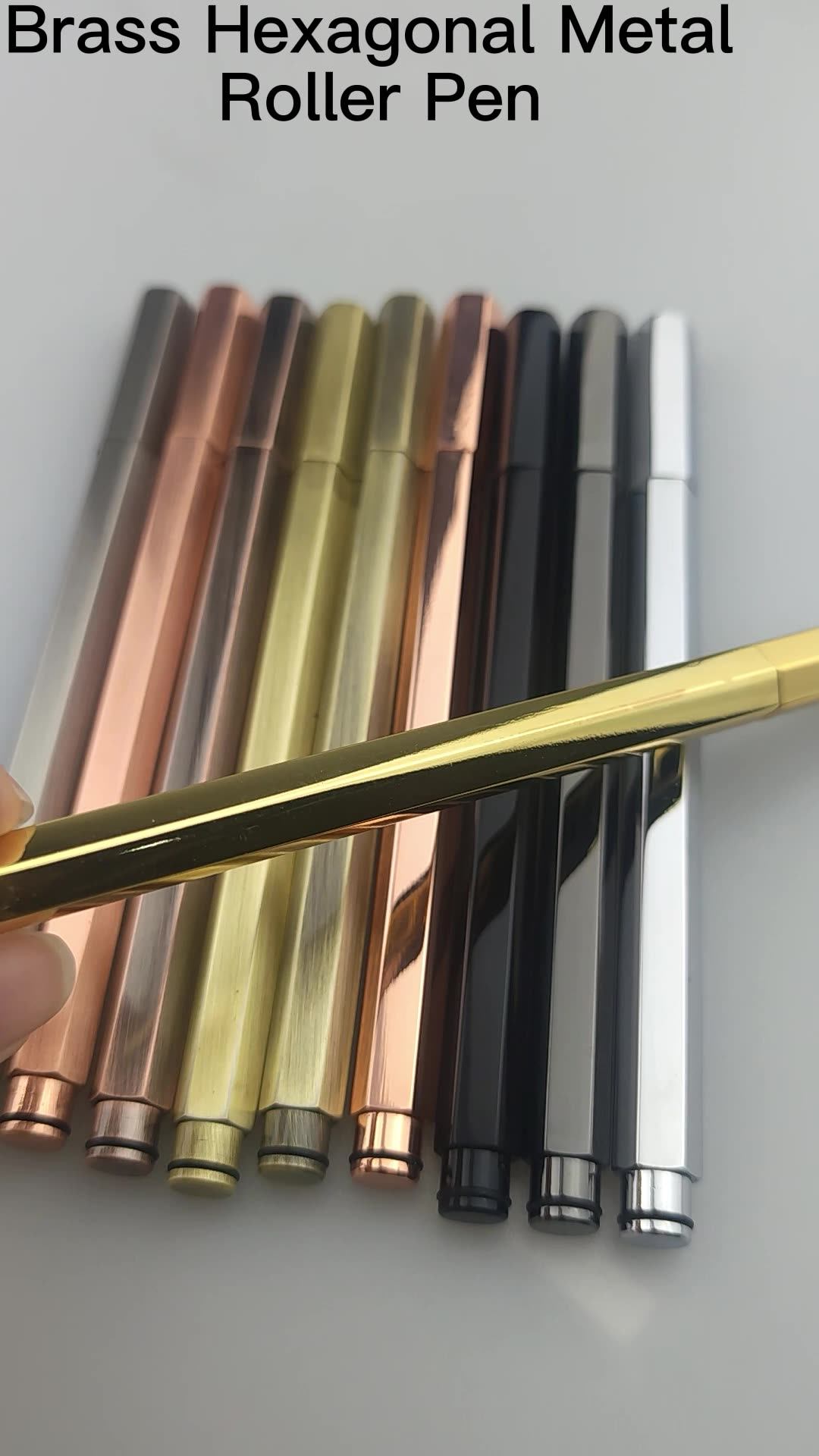 All Electroplating Gold/rose Gold/gun Black Brass Hexagonal Brass Pen ...