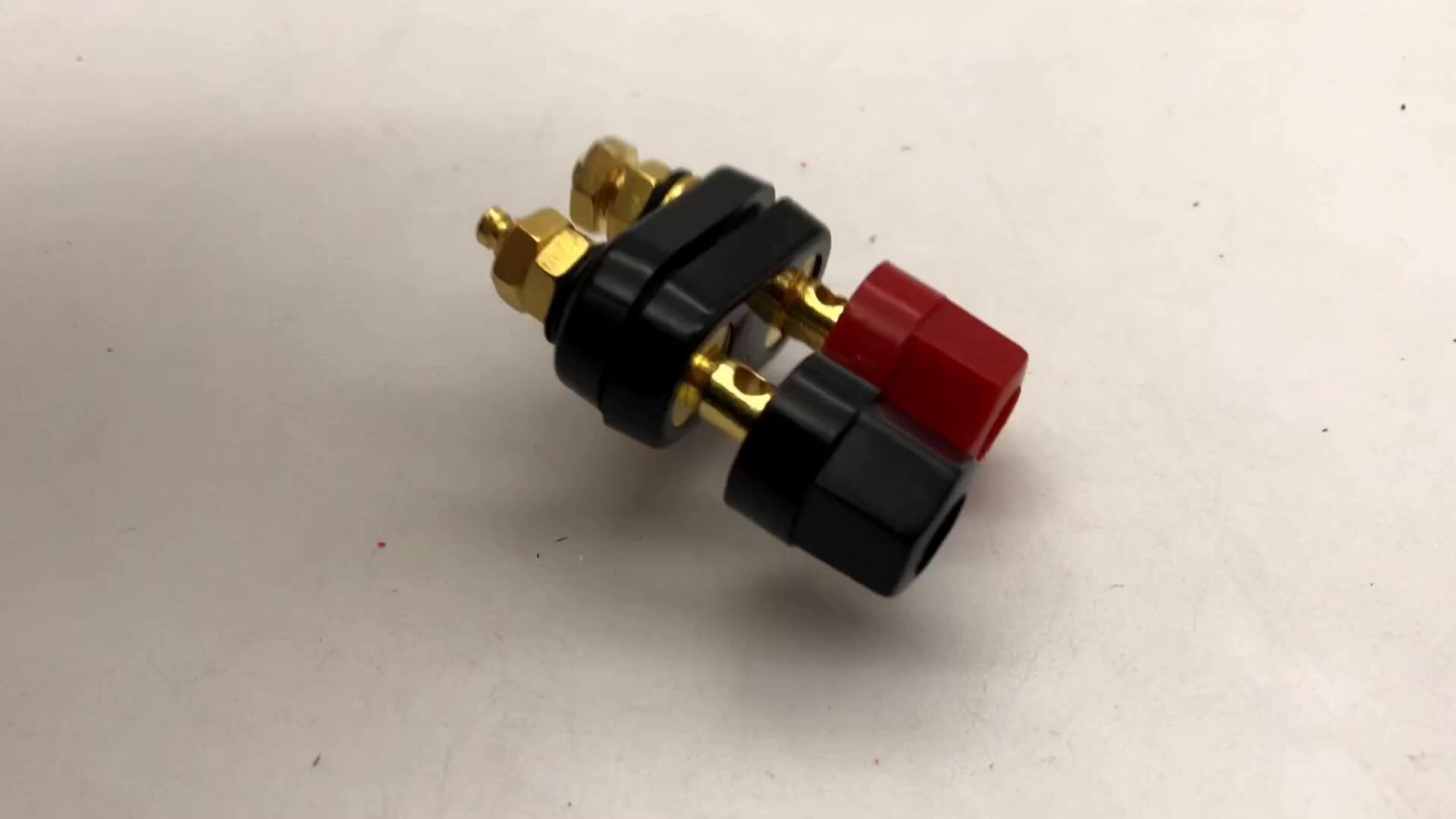 M5*40.6 Double Joint 5 Way Binding Post Copper Gold Plated 4mm Banana ...