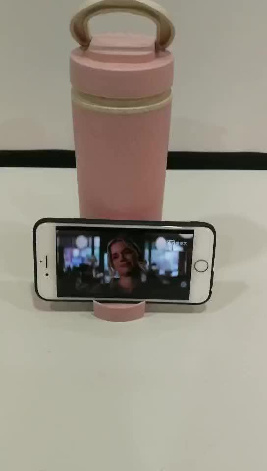 Eco Friendly Phone Holder Wheat Straw Water Bottle With Custom Logo ...