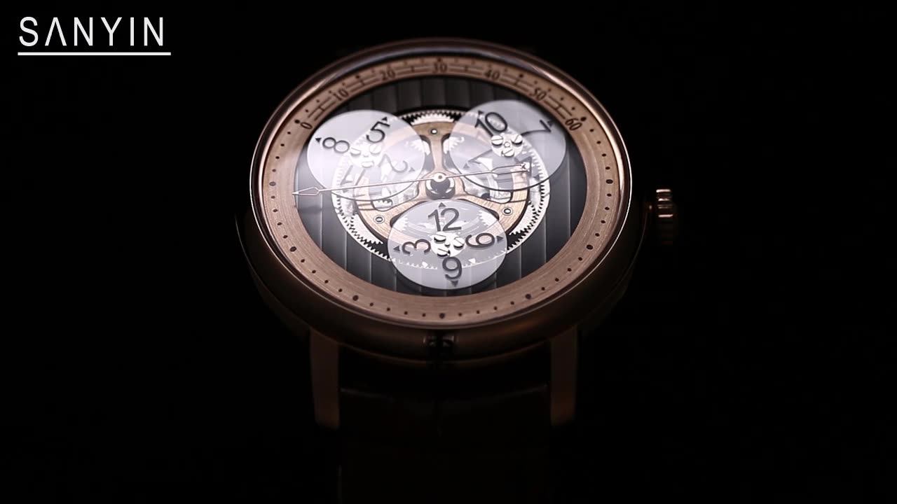 Sanyin Star Wheel Three Disc Mechanical Watches Golden Wheel Watch Star ...