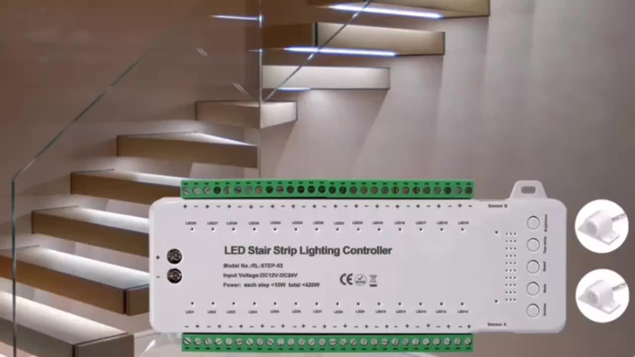 28 Steps Stair Lighting Controller With Pir Motion Sensor 28 Channels ...