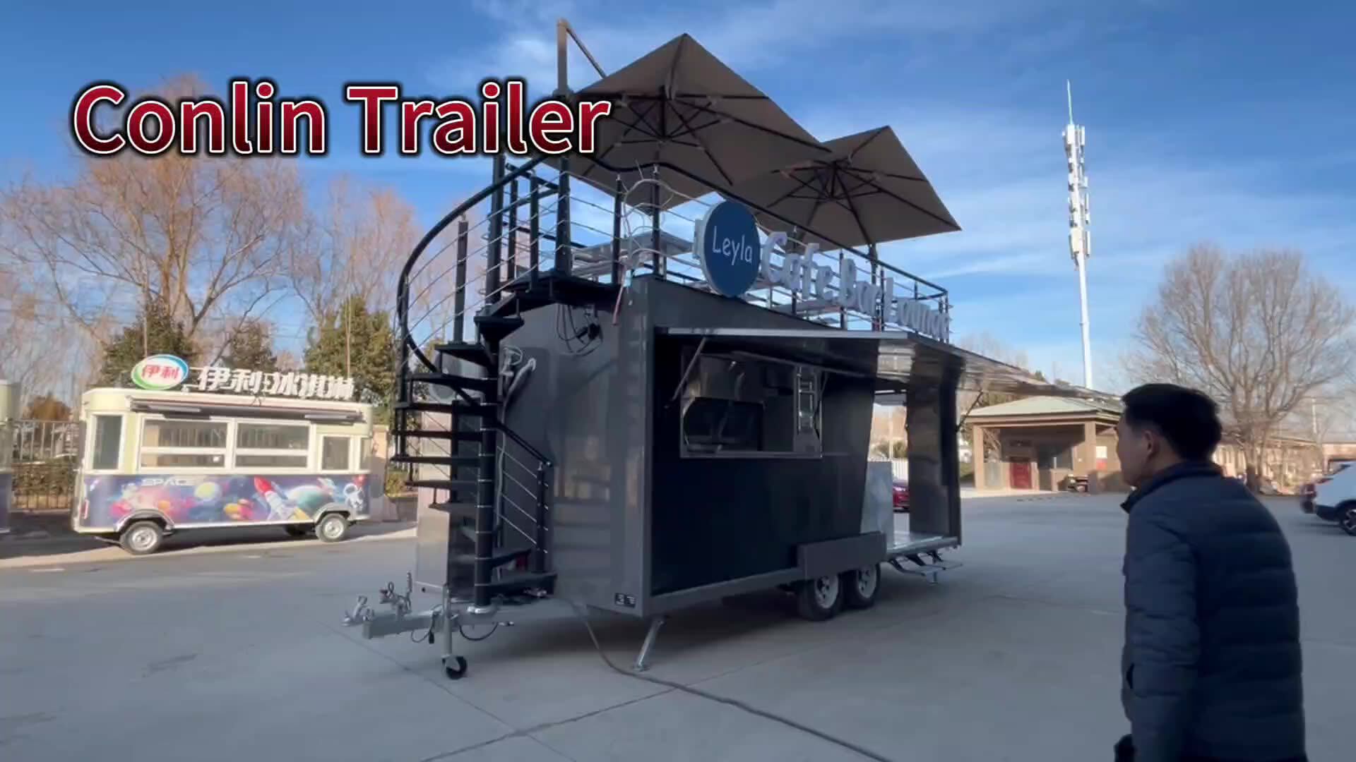 Outdoor Street Mobile Snack Cart Best Quality Two Story Food Truck For ...