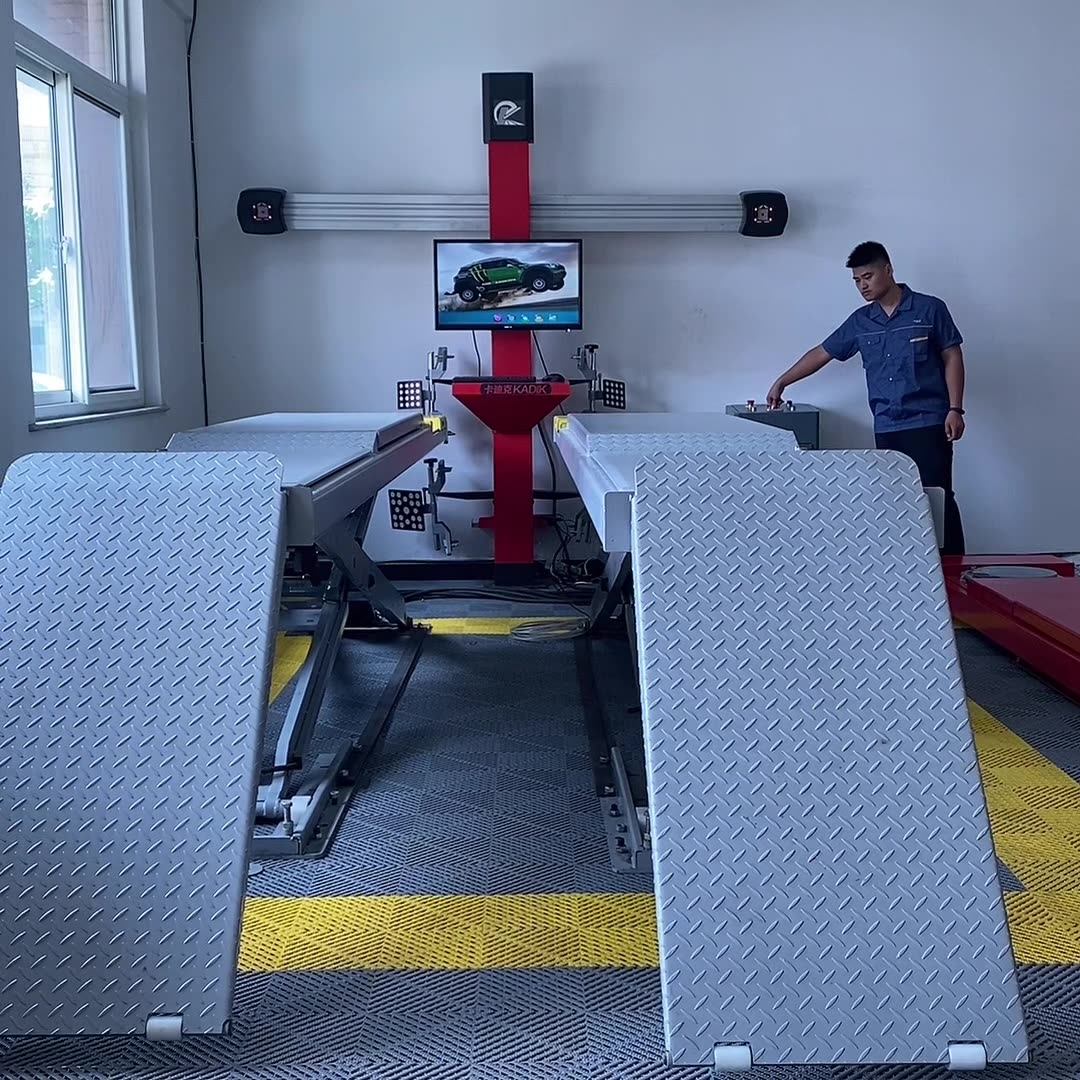 Large Platform Scissor Car Lift 3d Four-wheel Positioning Machine,Used ...