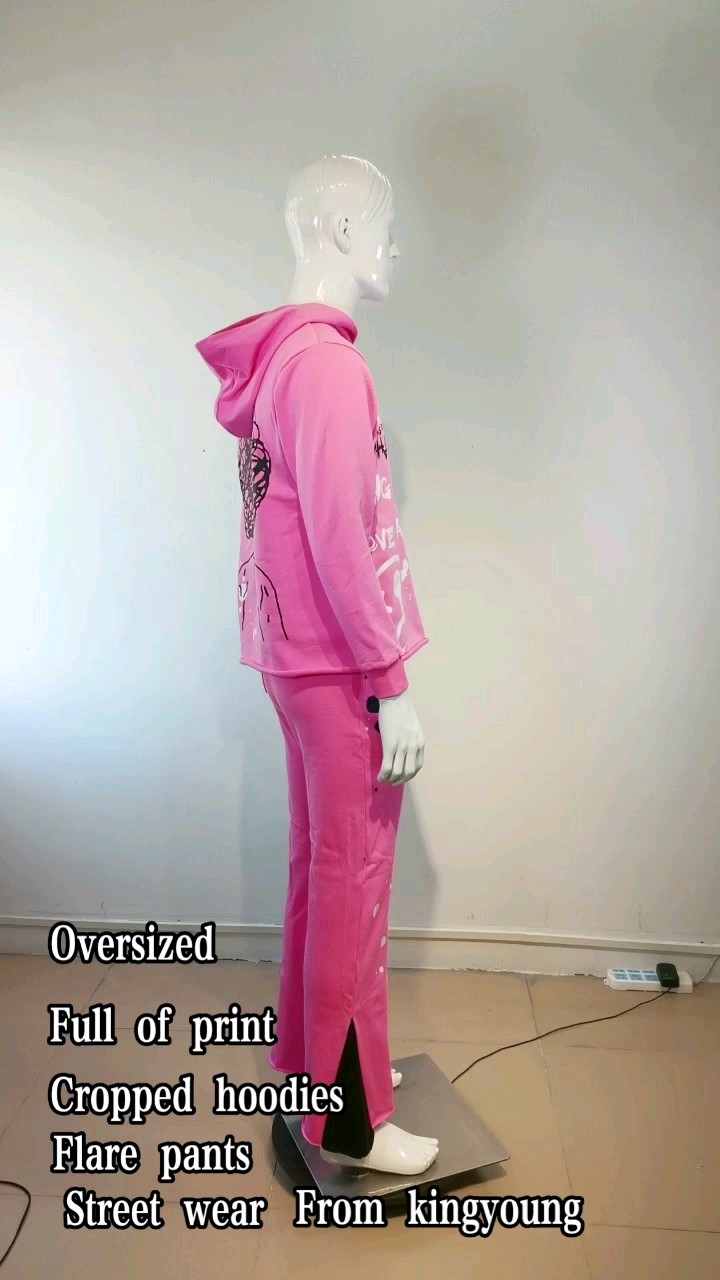 Ky Premium Puff-screen-printing Custom Sweatpants Sweat Suits Puff ...