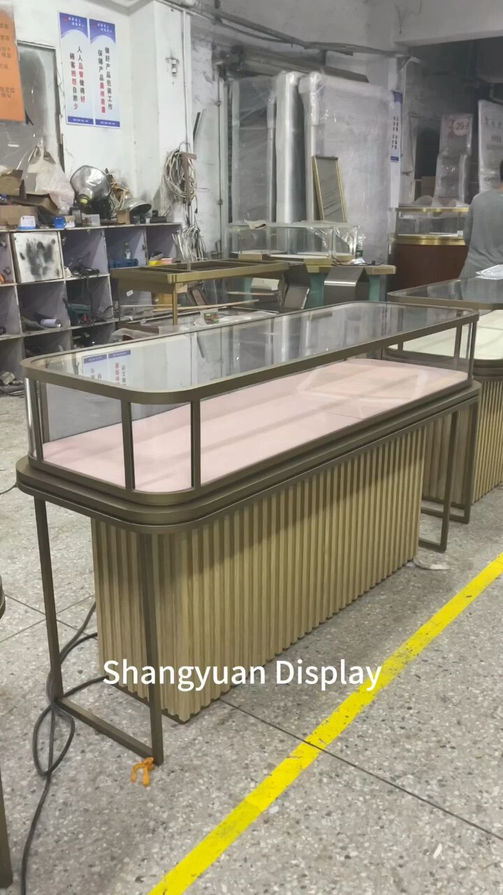 Modern Jewelry Display Cabinet Luxury Metal Luminous Font Signage ...