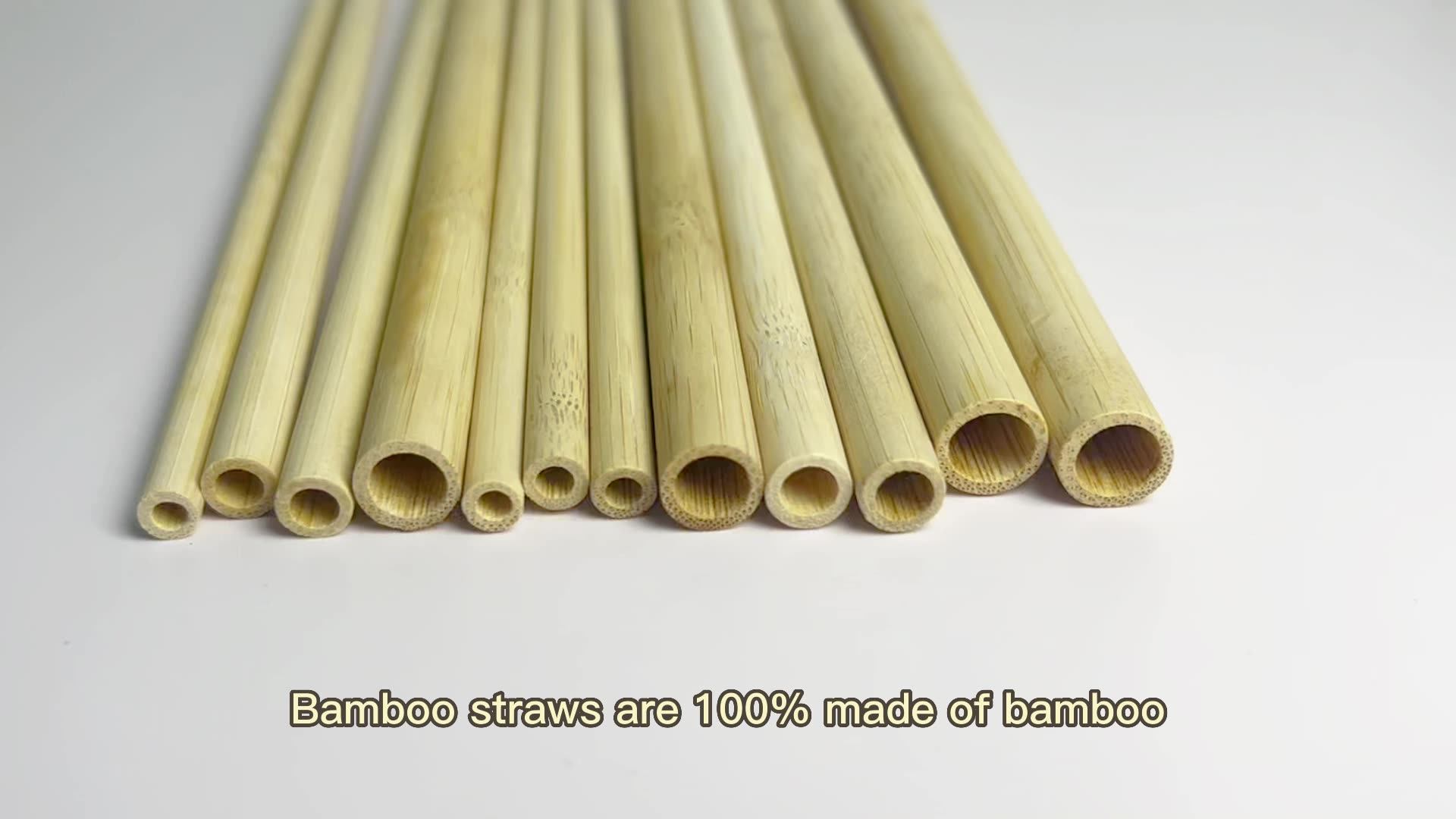 Customized Natural Bamboo Straws Reusable Drinking Straws With Custom ...