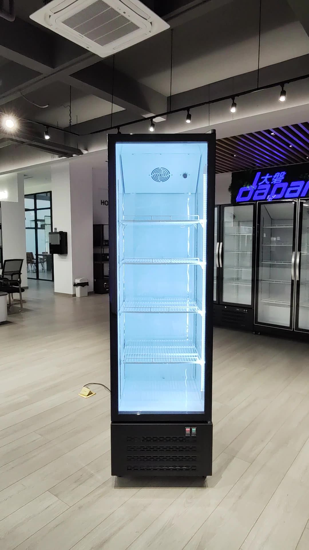 Upright Fridge Refrigeration Equipment Vertical Glass Display Coolers ...