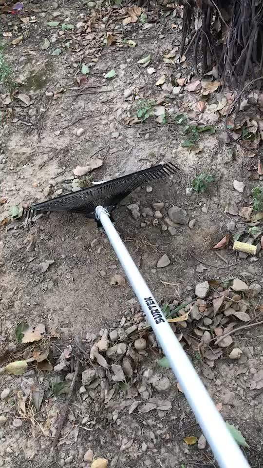 44 Teeth Garden Metal Steel Leaf Flat Rake Head With Reinforced Rod ...