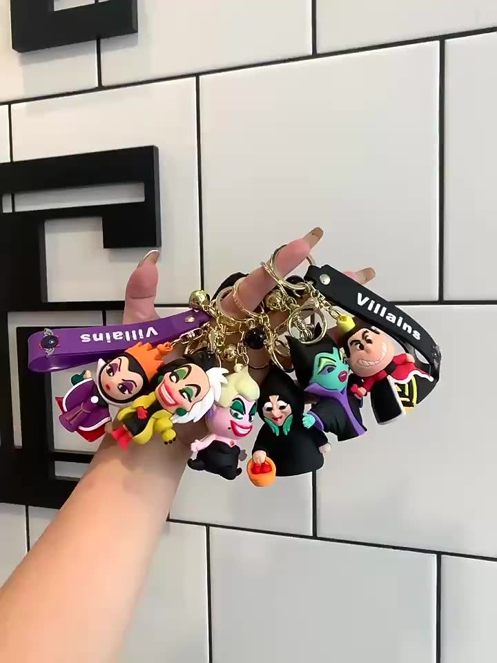 3d Pvc Cartoon Disny Mini Villain Witch Silicone Rubber Keychain Custom ...