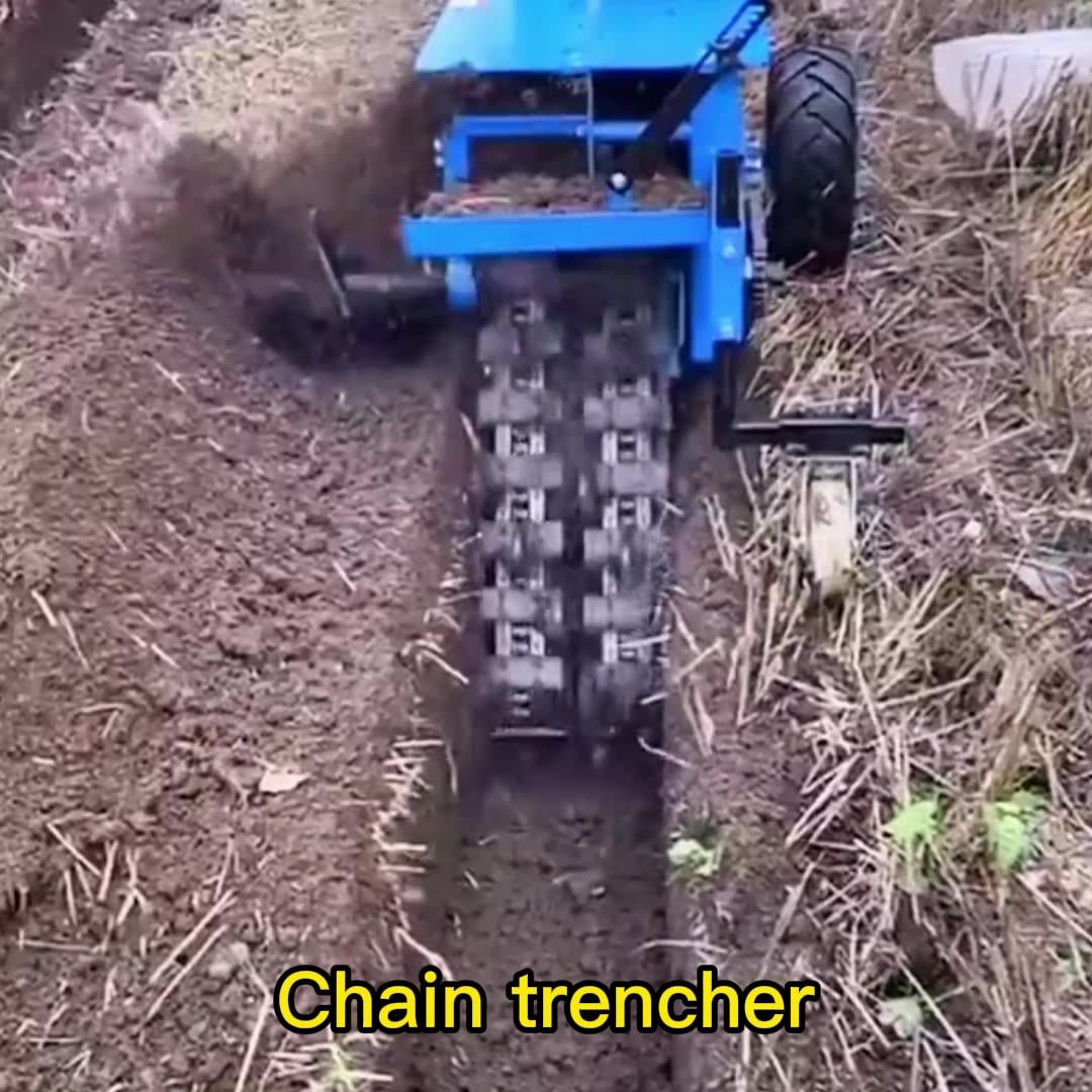 Water Pipe Trenching Machine Hand Push Sugarcane Micro Chain Mini ...