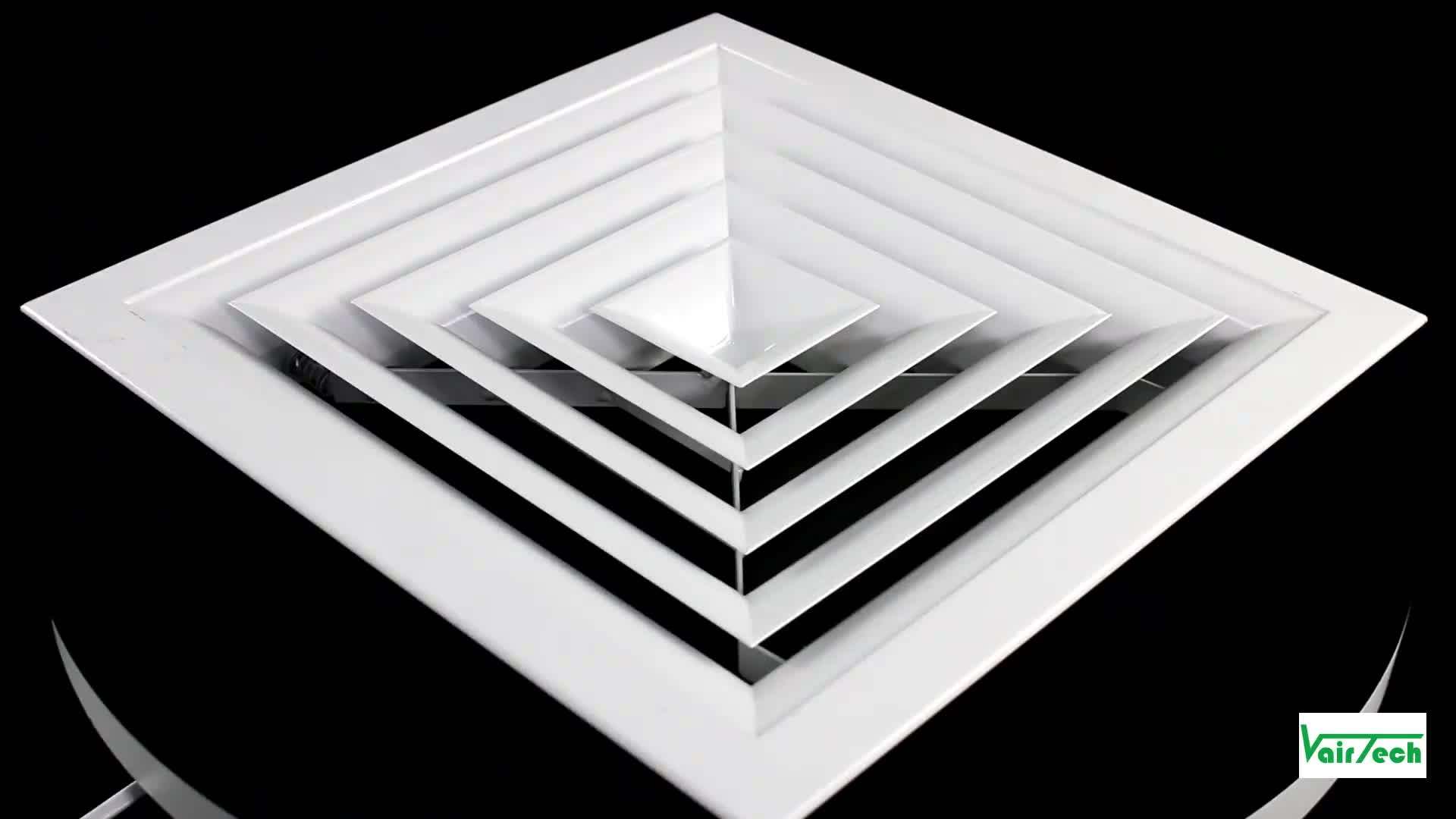 High Quality Aluminum Air Conditioning Square Curve 4-way Diffuser ...