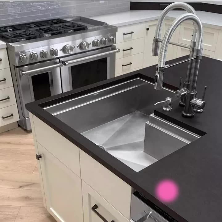 Corner Brass Kitchen Sink Triple Bowls Farmhouse Sink Custom Customized ...