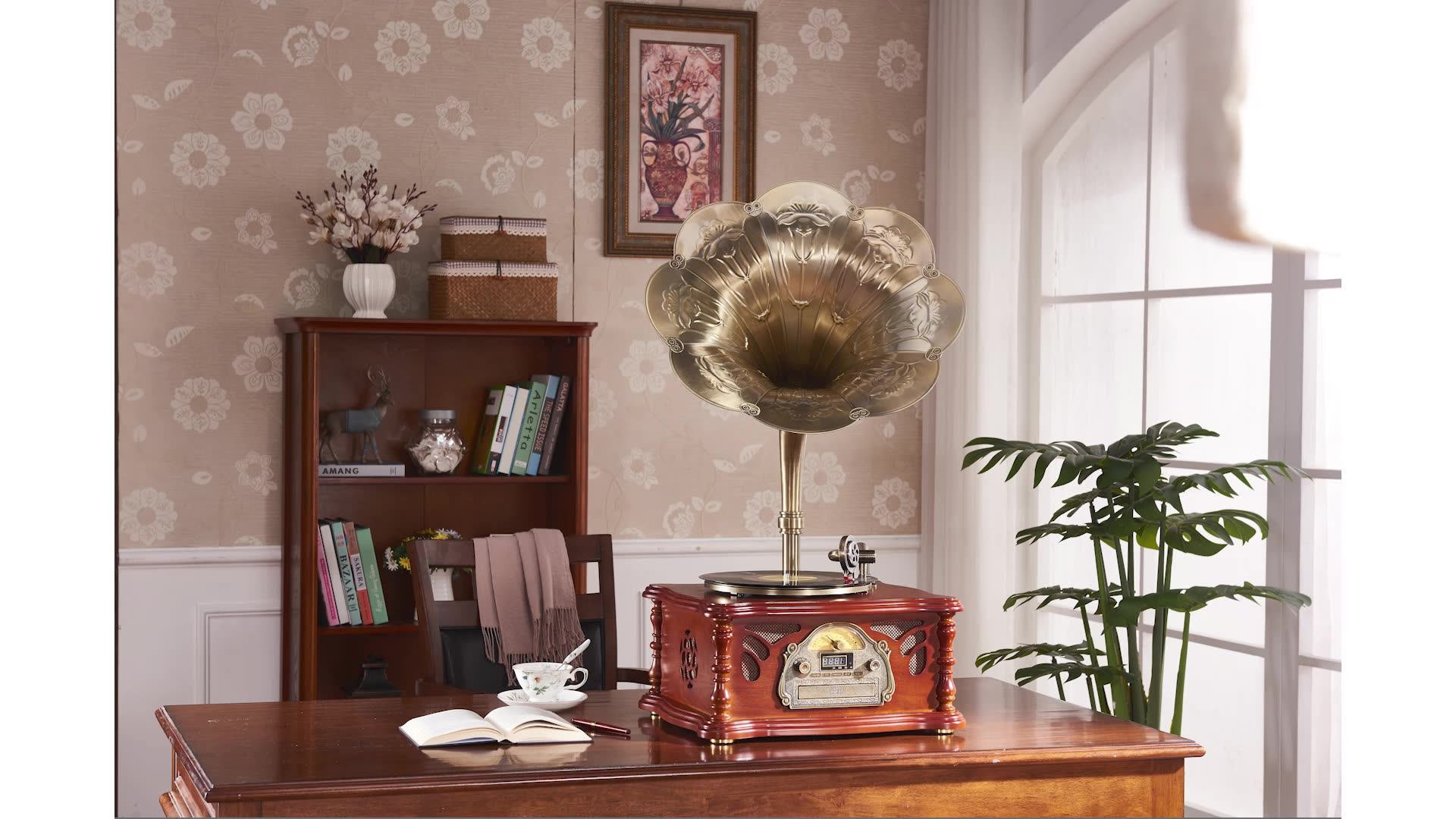 Wooden Antique Gramophone Sound Box Vintage Gramophone Phonograph ...