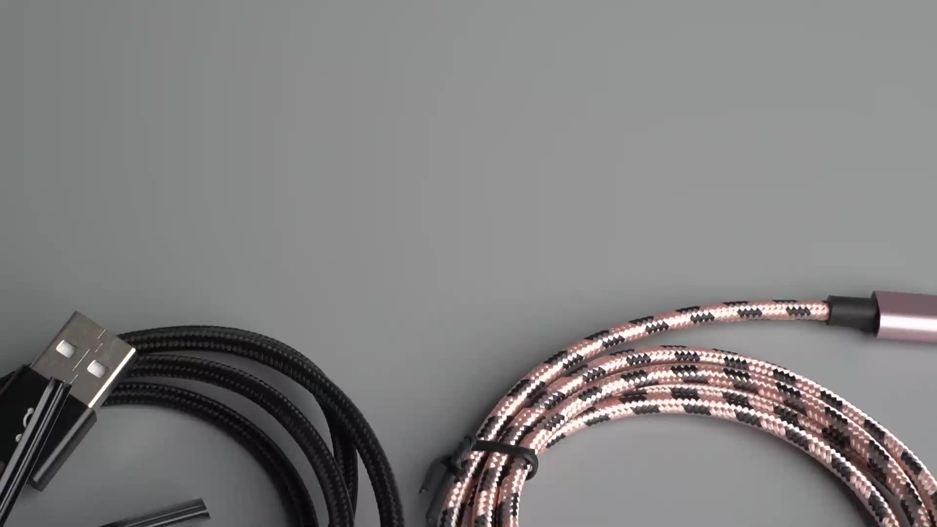 2.4a 3ft 6ft Usb Charger Cable For Lightning Cable Aluminum Alloy Nylon ...
