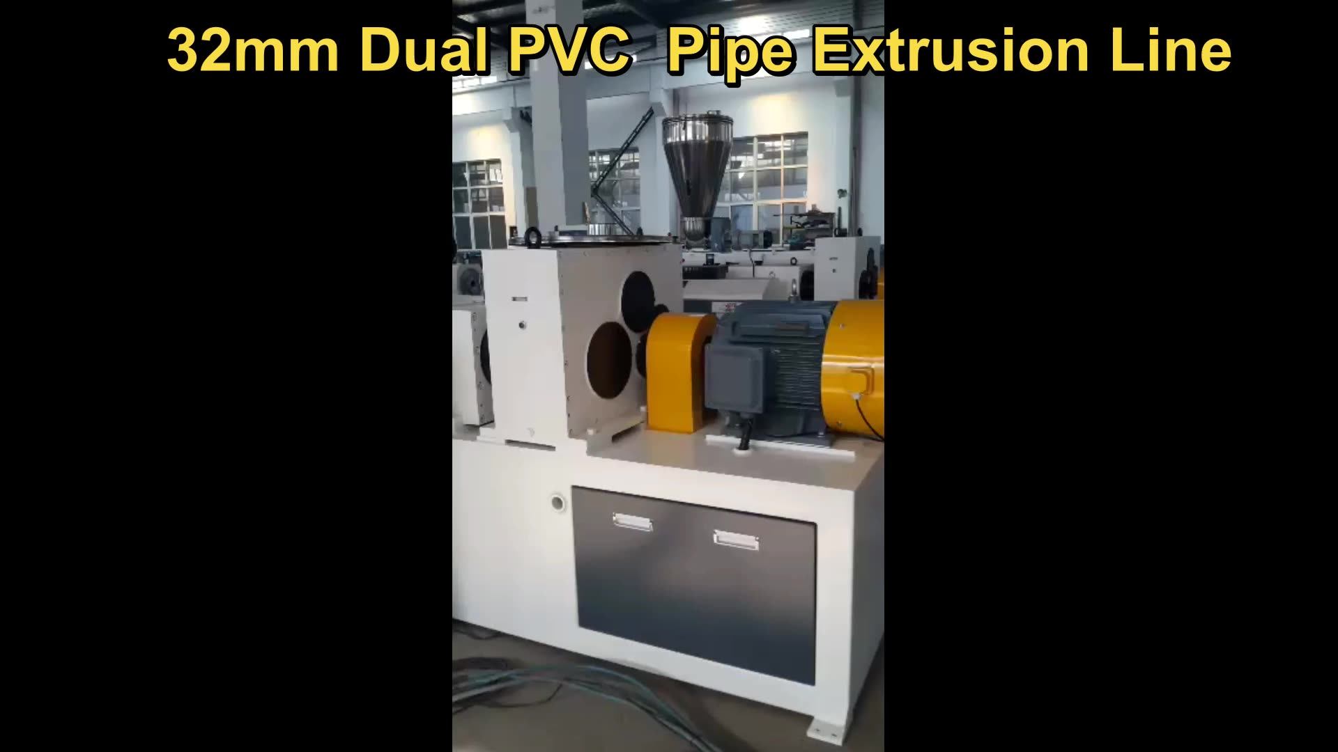 Two Cavity Pvc Conduit Pipe Production Line Pvc Dual Pipe Machinery ...
