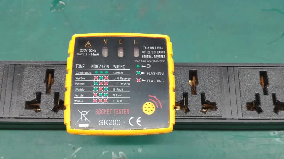 Uk Plug Tester Electrical Polarity Phase Checker With Abs Flame ...