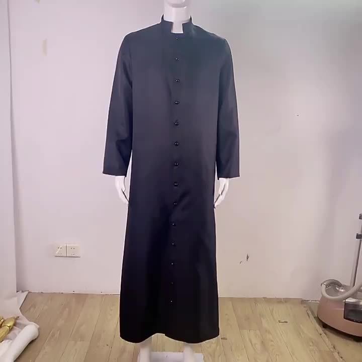 Minthson New Church Priest Trench Jacket Cassock Clergy Robe Preacher ...