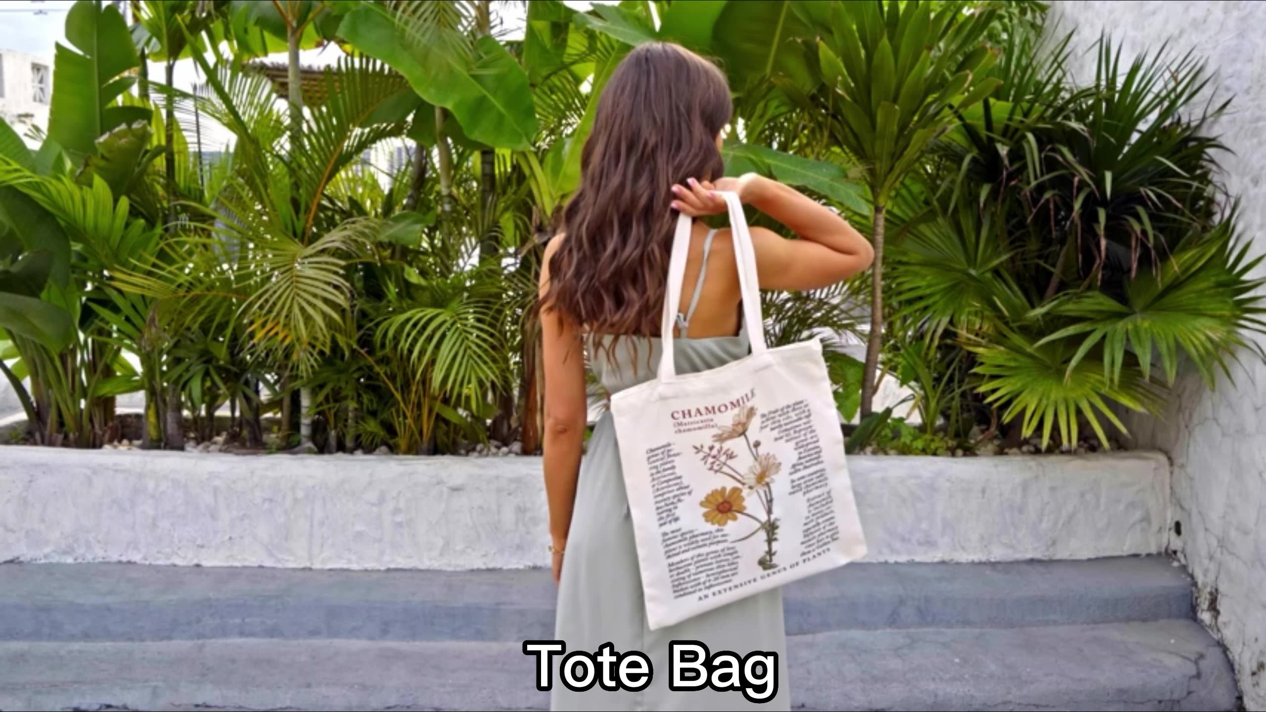 Custom Cotton Canvas Bags Letter Shopping Crossbody Personality Women's ...