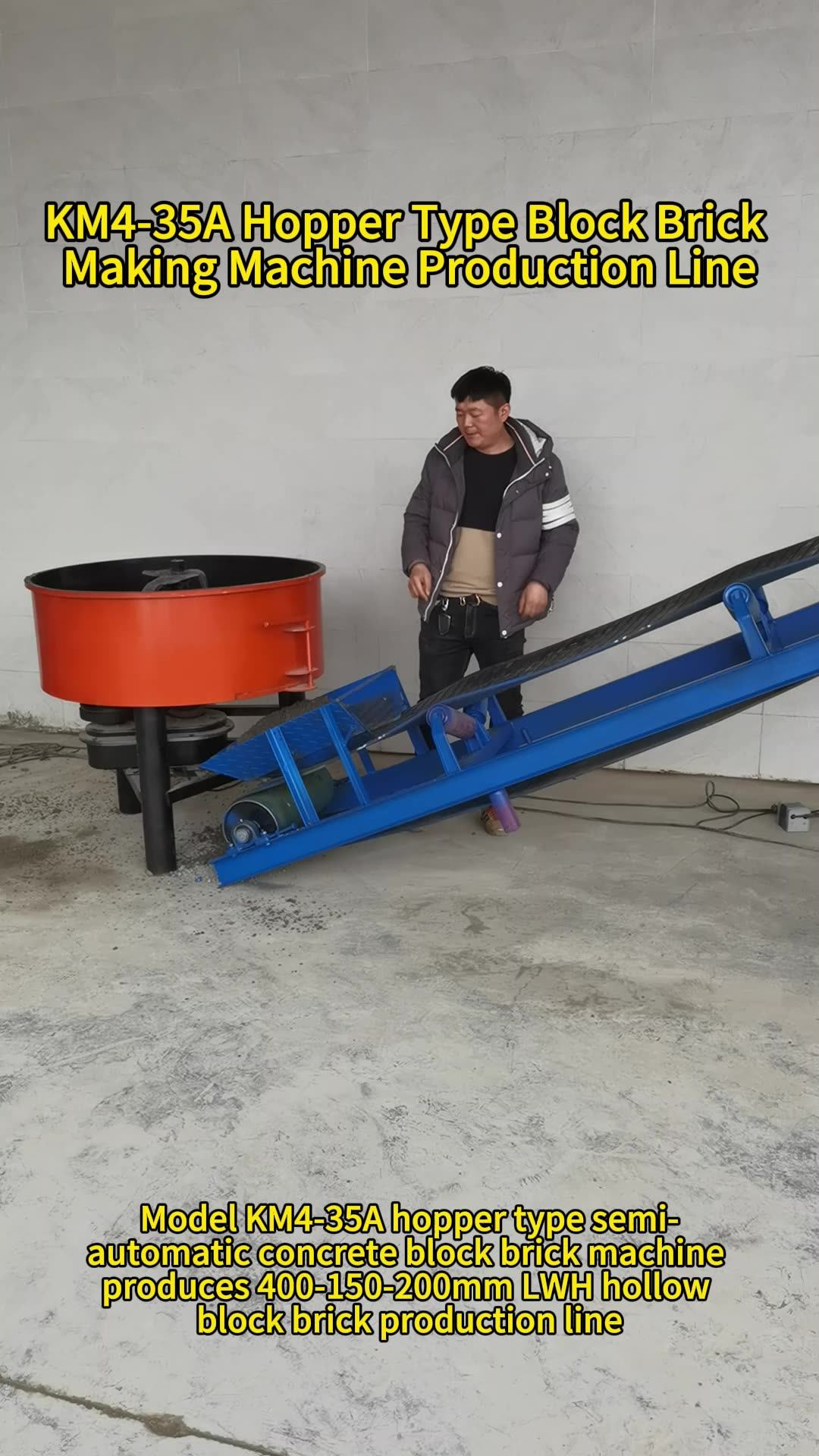 4-35 Fixed Cement Hopper Brick Making Machine 400-150-200mm Hollow ...