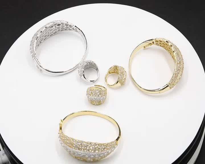 Dubai 18k Gold Bangle Gold Plated Bangles Dubai Ring Sets For Bridal ...