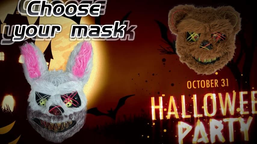 Cosplay Costume Led Light Up Plush Masks For Halloween Party Lighted ...