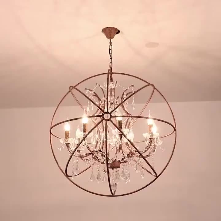 Foucault's Orb Crystal Chandelier Globe Pendant Hanging Lamp Led Indoor ...