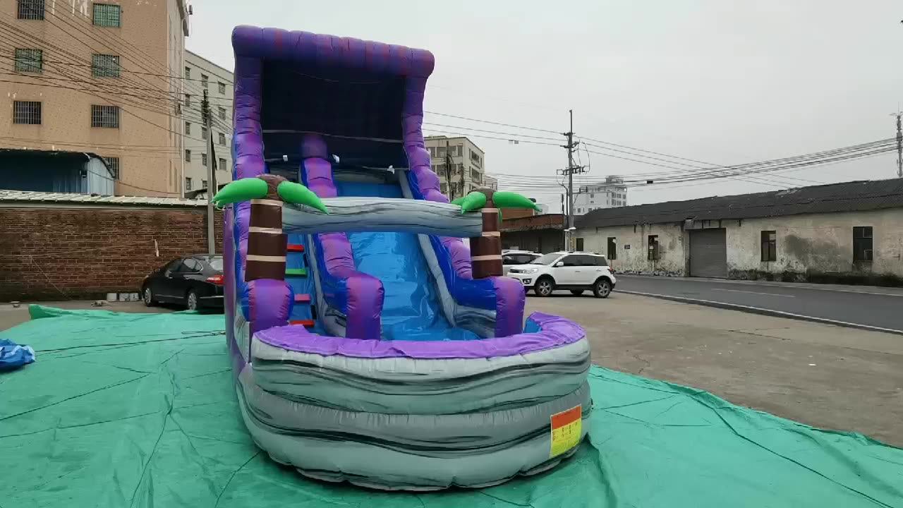 16ft Purple Tropical Water Slide Party Monster Inflatables - Buy ...
