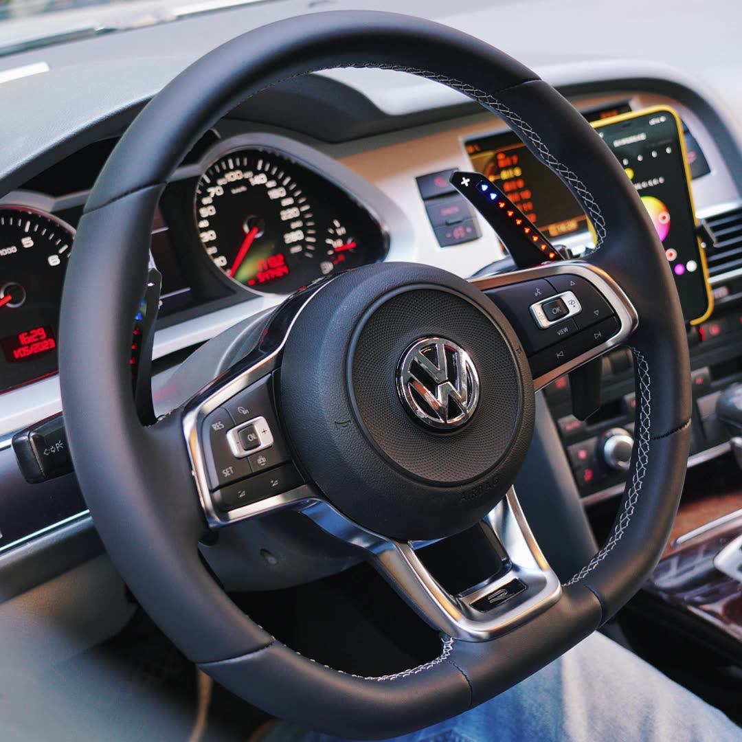 Car Steering Wheel Led Red Black Shift Paddles Shift Lever Extension ...