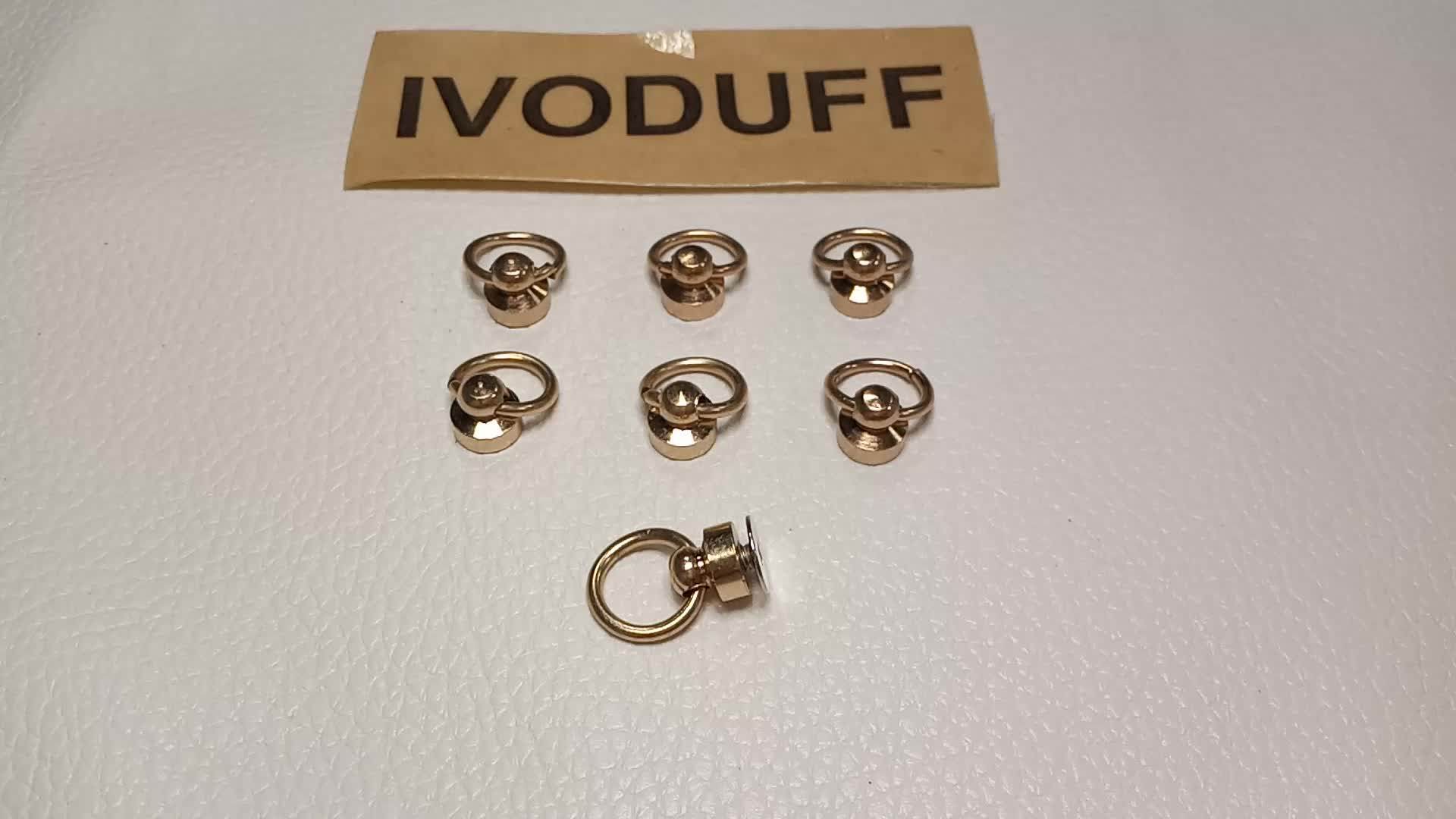 Pure Brass Rivet Studs Screw Back Round Head O Ring Spiles Leathercraft ...