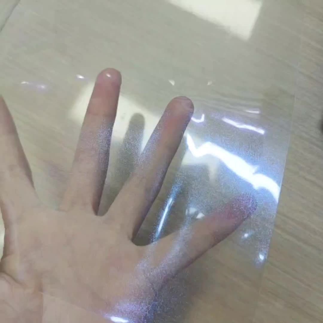 Holographic Pearl Transparent Vinyl Roll 0.4mm Shiny Glossy Tpu Film ...