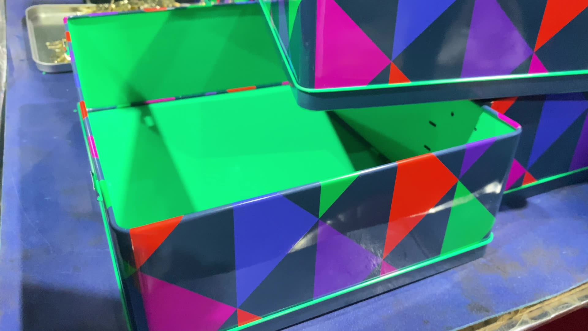 Wholesale Rectangular Large Food Tin Container Metal Storage Box With ...