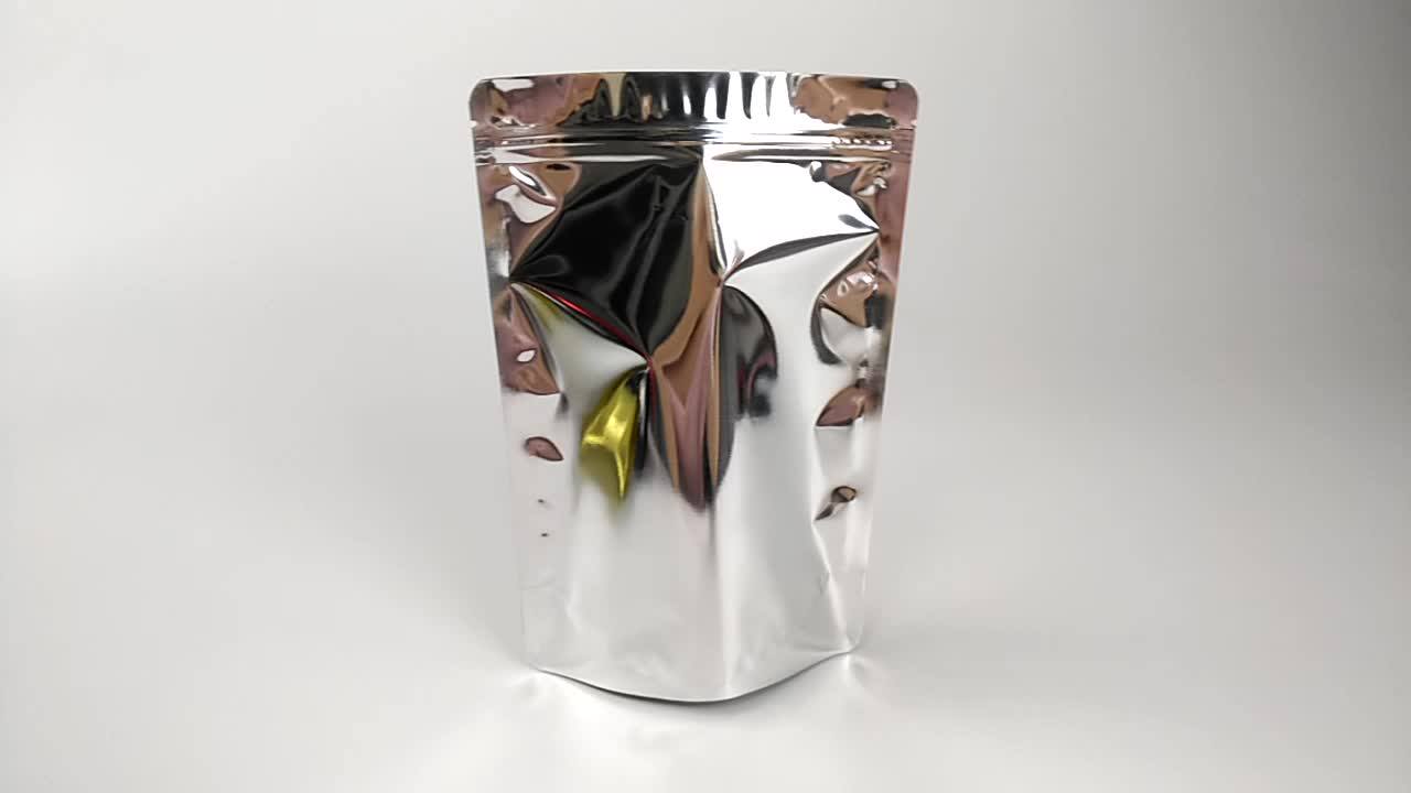 Laminated Plastic Pouch Packaging Stand Up Zip Lock Mylar Pure Aluminum ...