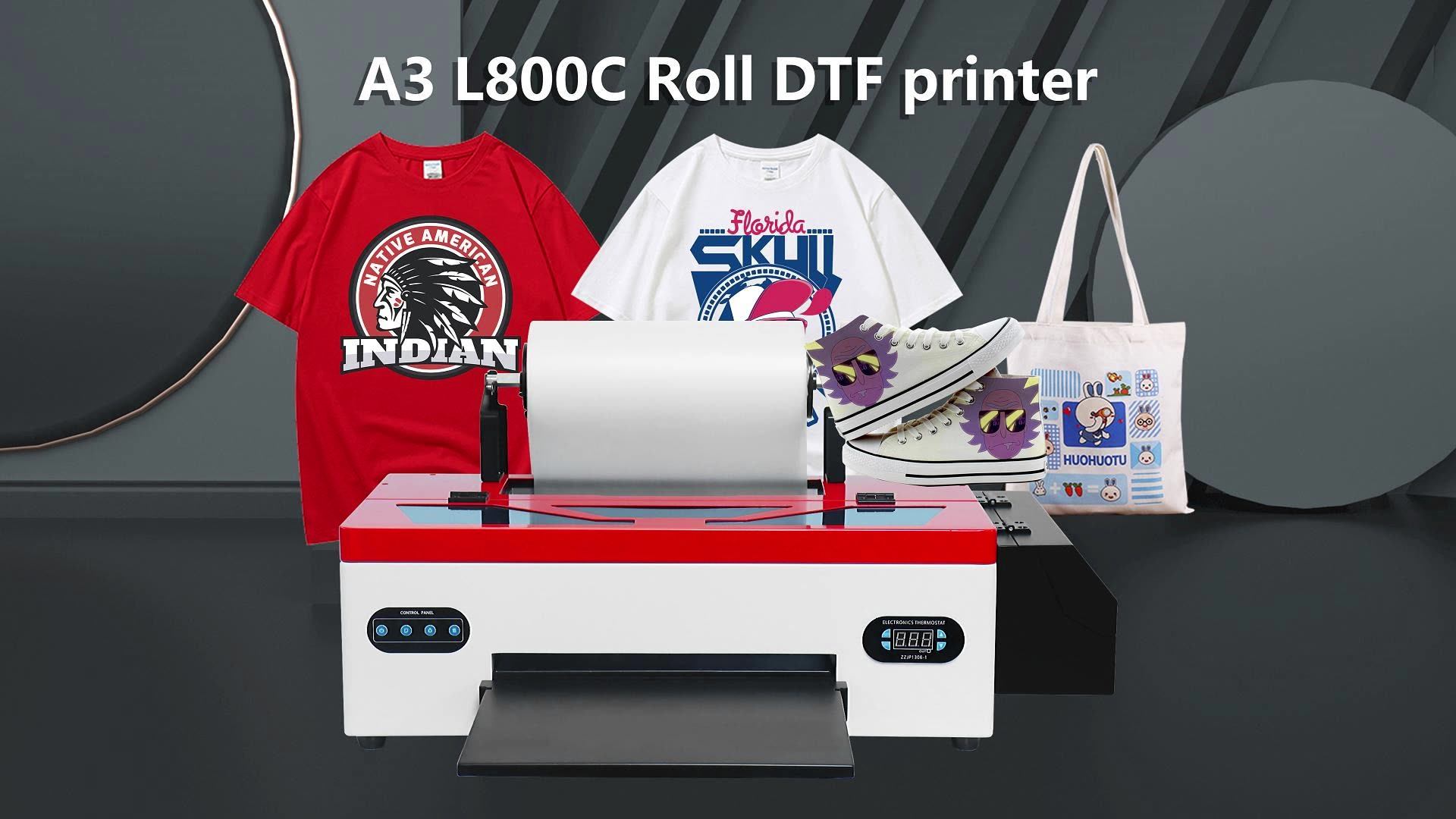 Dtf Roll A3 & Oven T Shirt Digital Printing Machine Dtf L1800 Film Sticker Impresora Transfer ...