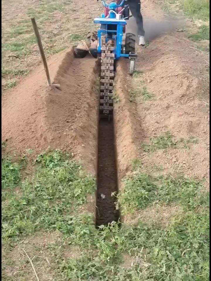 Ditch Trenching Digger Double Chain Trencher Machinery Chain Farm ...
