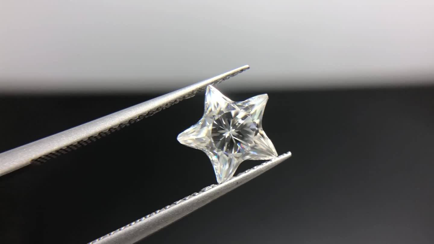 1 Carat Lab Created Five Pointed Star White D Gemstone Customized ...
