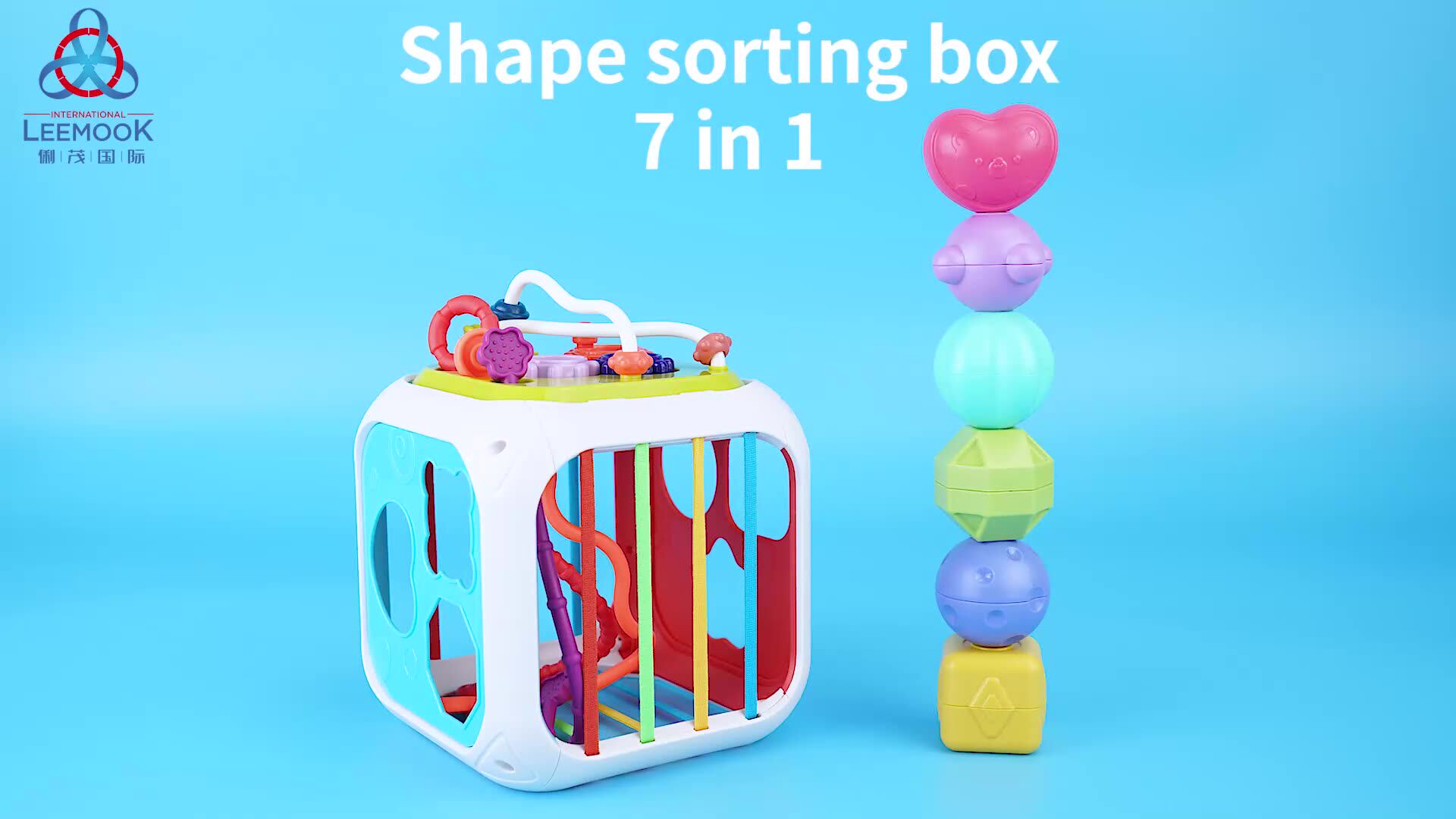 Zhorya Shape Sorting Box Baby Toys Learning Montessori Kids Sorter Pull ...