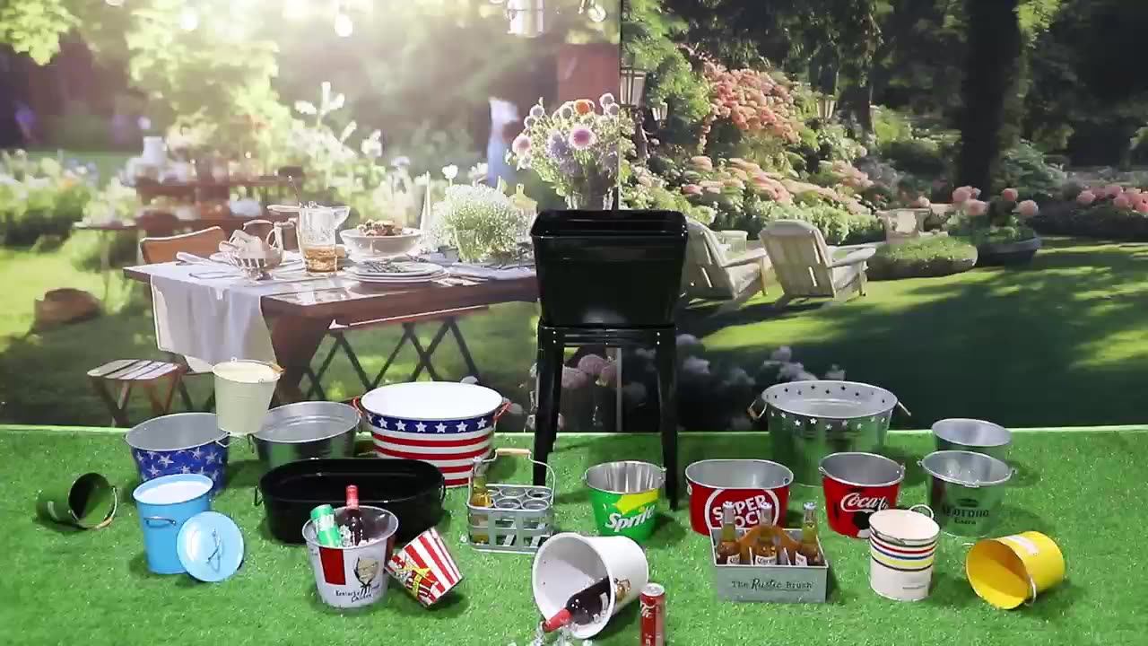 Large Galvanised Steel Oval Party Tub Beer Wine Coolers Chillers Bucket ...