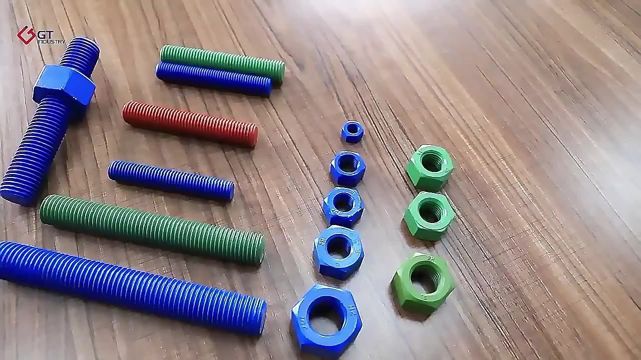 Astm A193 B7 B8 B8m,B16 Stud Bolts With Astm A194 Gr8 Nut 2h Threaded ...