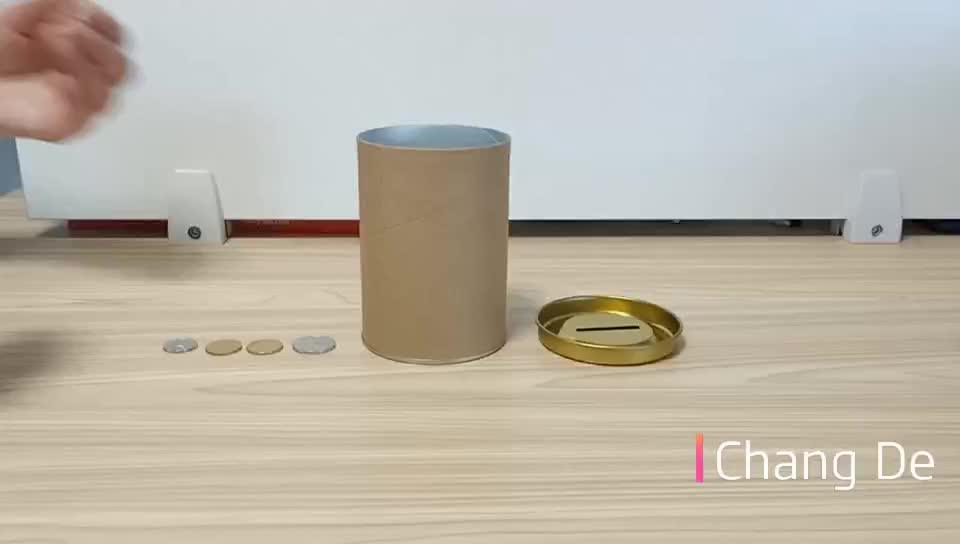 Round Coin Can Tin Piggy Bank Cardboard Packaging Tube With Money ...