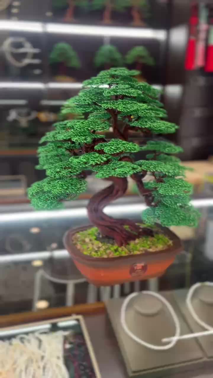 Golden Tree Artificial Plant Bonsai Lucky Tree Green Color Handmade Bonsai For Decoration Made ...