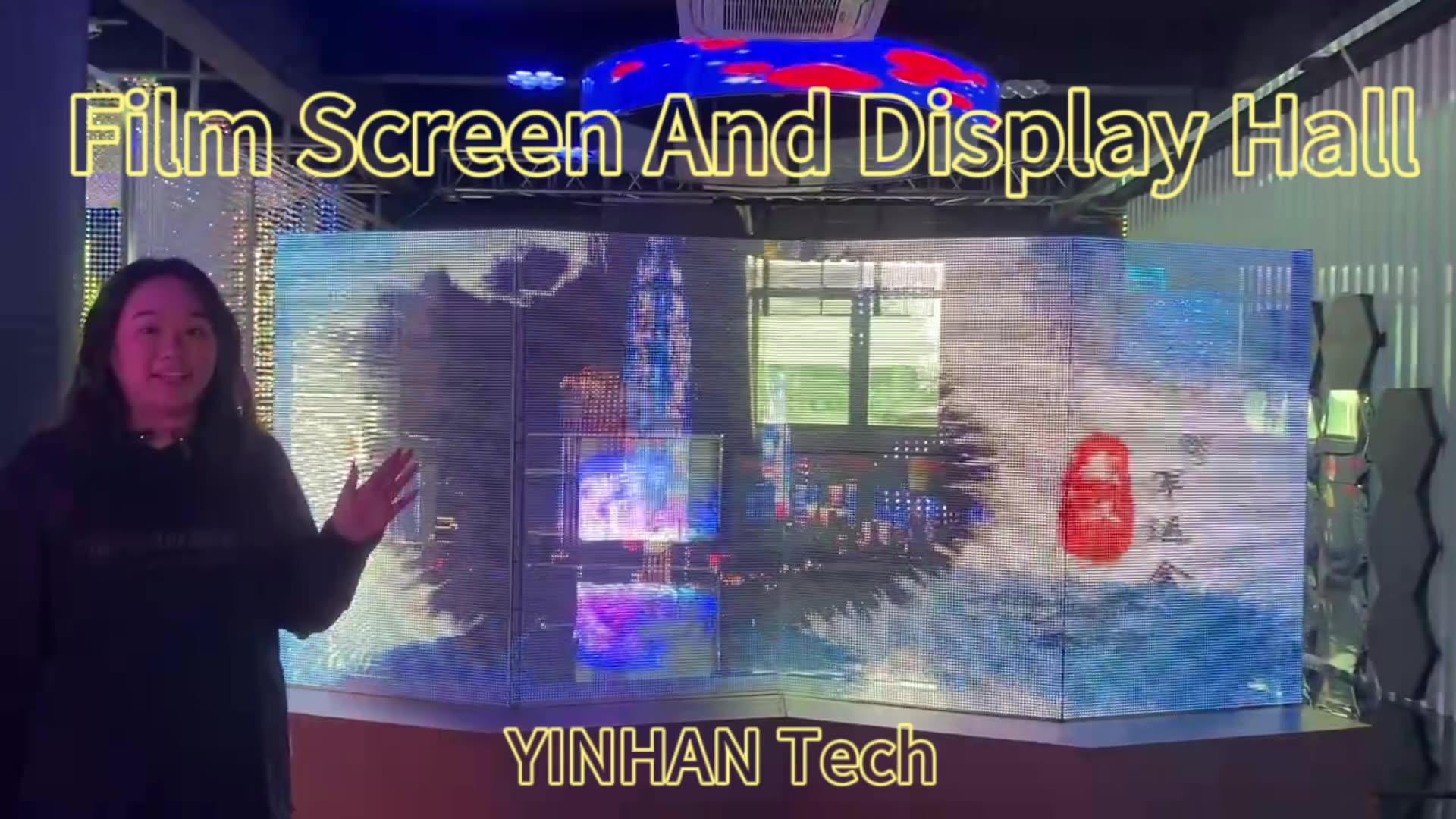 Led Lighting Window Displays P5 Indoor Colorful Transparent Led Crystal Film Screen Advertising ...