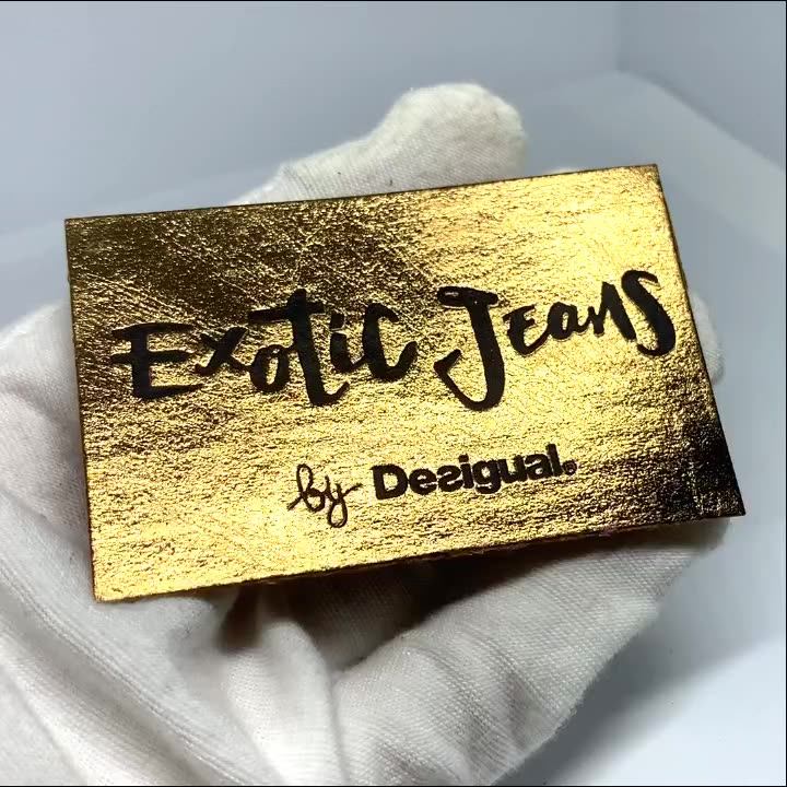 Custom Heat Press Gold Foil Stamping Logo Real Leather Pu Patches ...