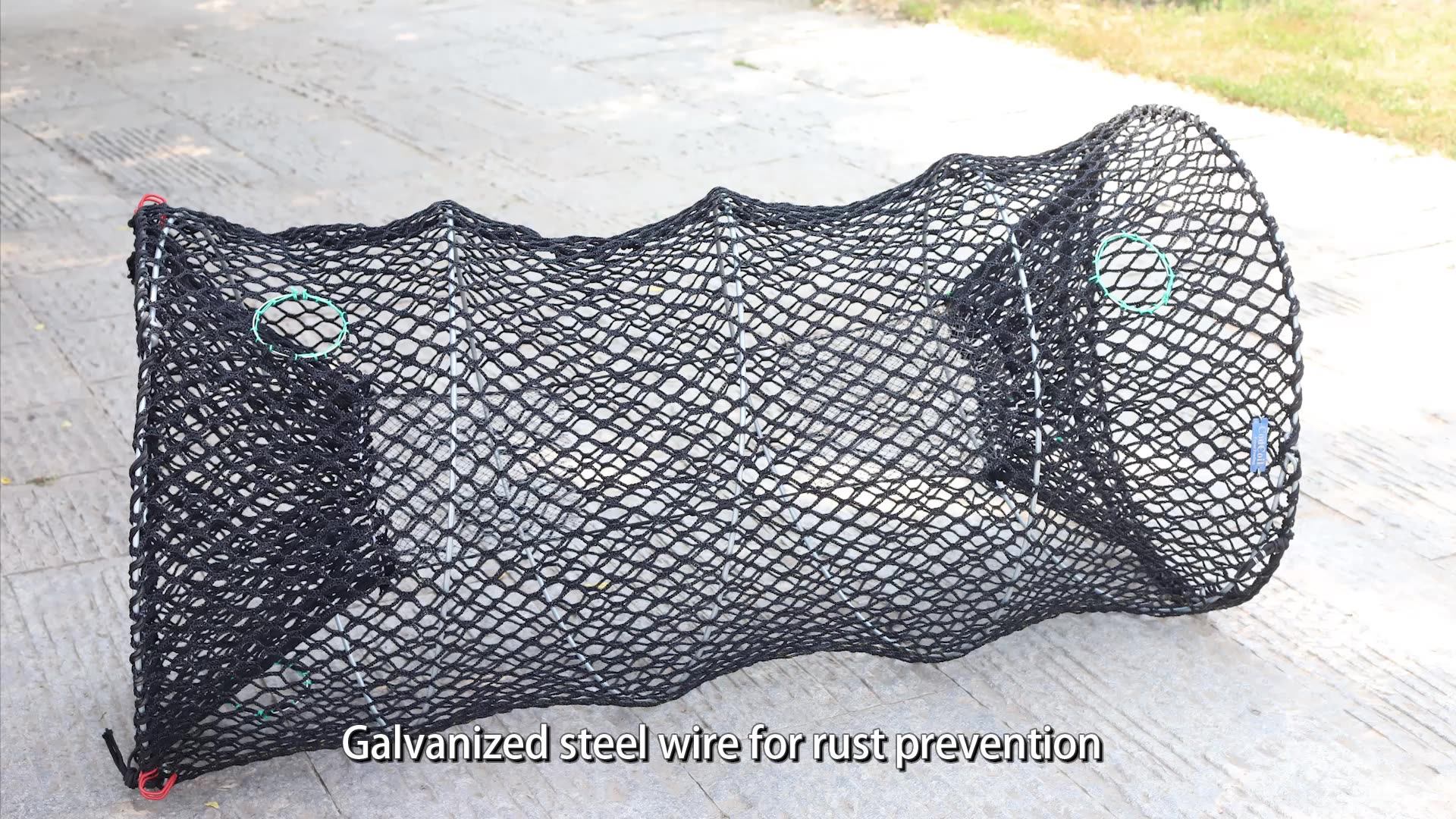 Knotless Folded Fishing Net Cage Spiral Pot Spring Coil Trap Cod Trap ...
