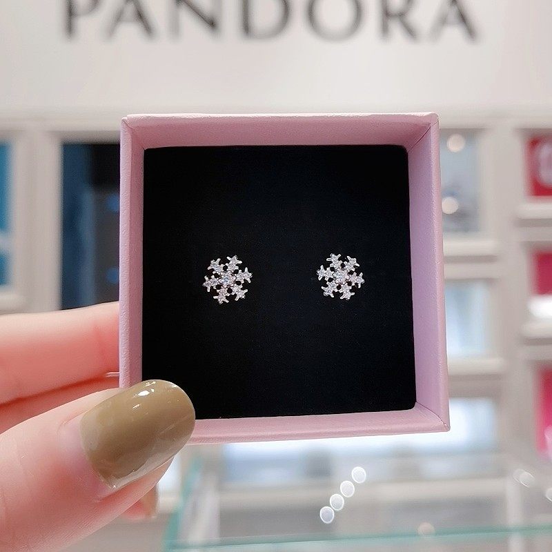 Pandora潘多拉新款闪耀雪花耳钉292370C01：情人节礼物首选，让你成为派对焦点！-耳钉-淘宝好物网