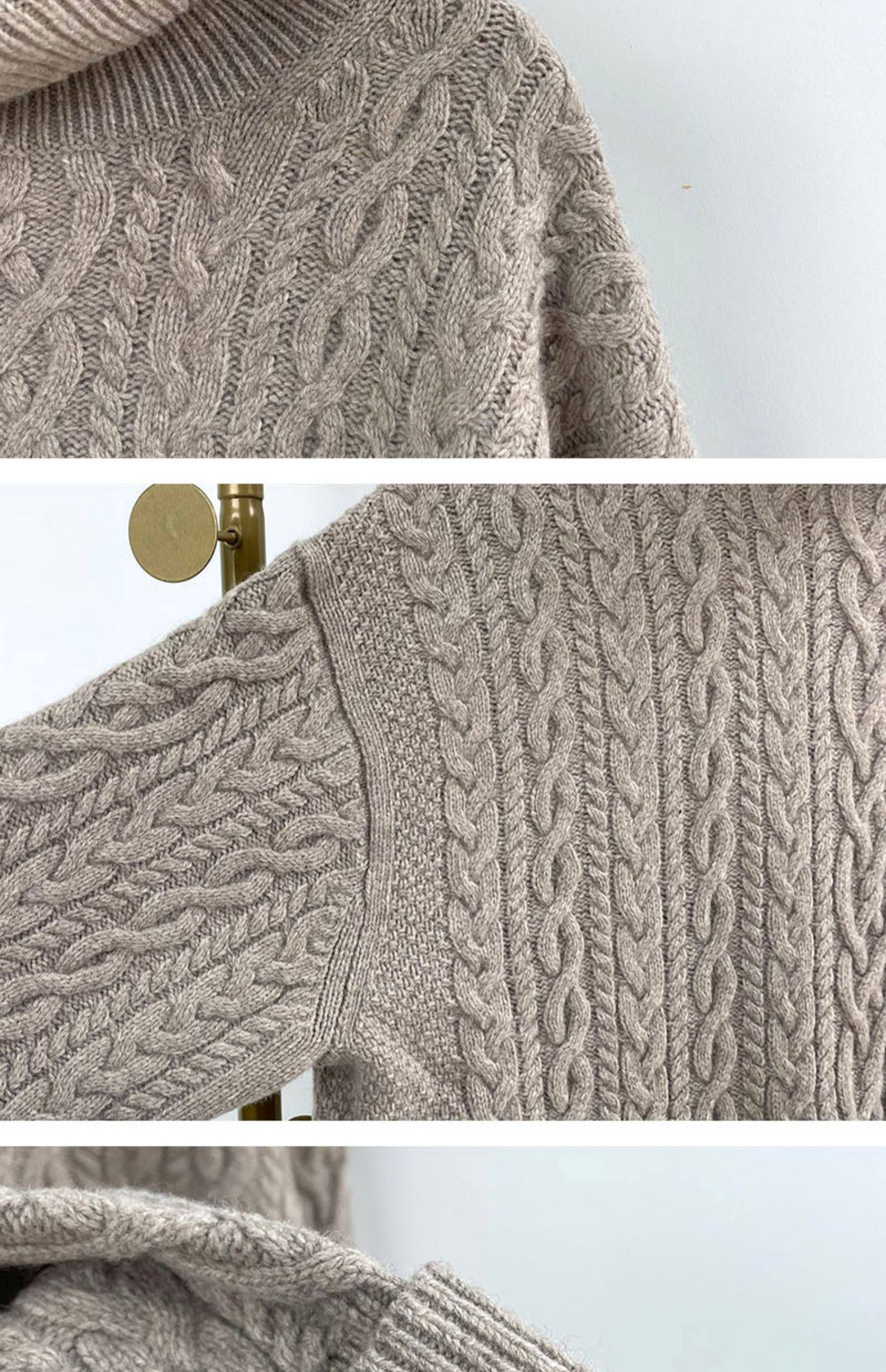 Really Strong Beauty RL High Neck Long Sleeve Wool Blended Hemp Pattern ...