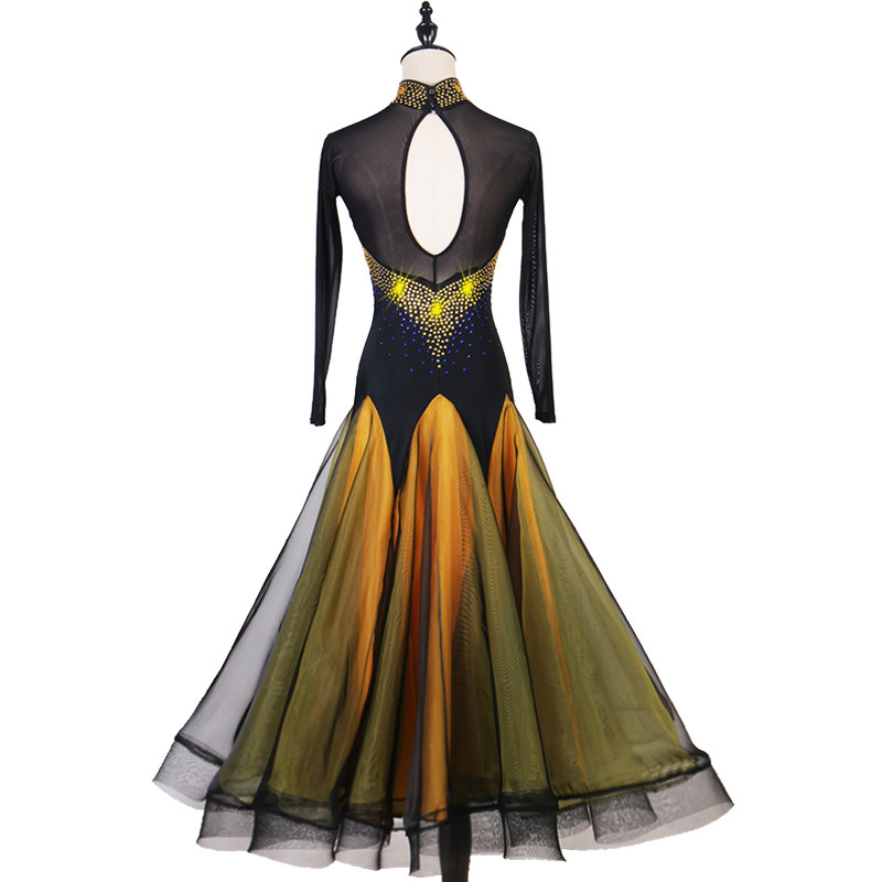 Sexy high collar modern dance performance costume Waltz ballroom dance ...