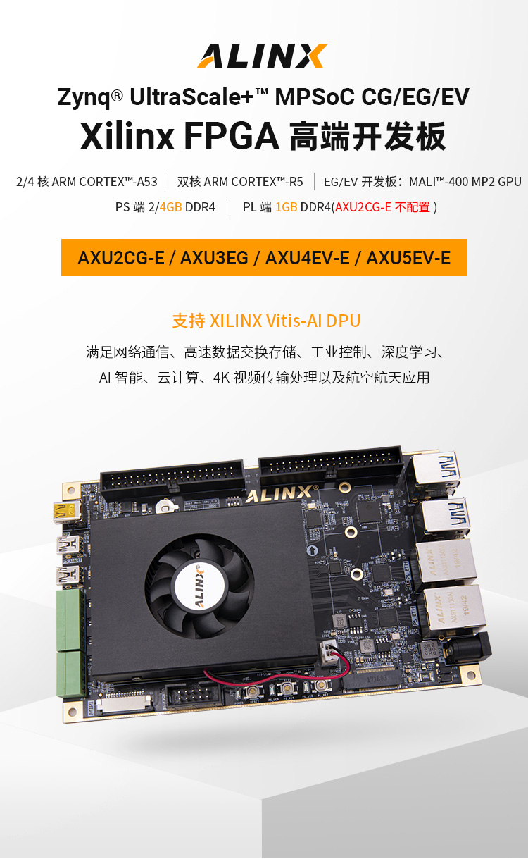 FPGA开发板Xilinx Zynq UltraScale+ MPSoC AI ZU3EG 4EV 5EV 2CG - 送码网