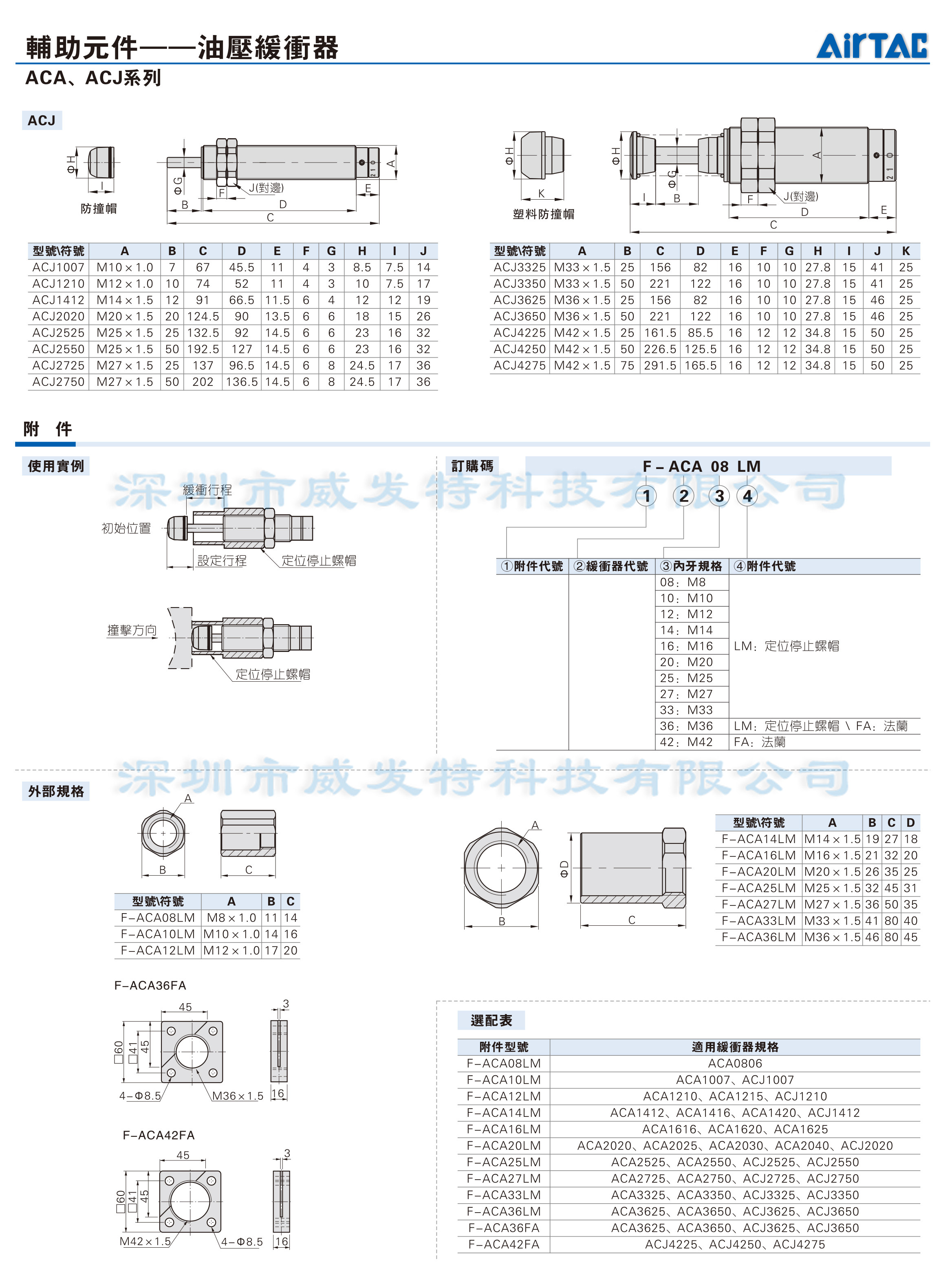ACA1210-1N ACA1210-2N ACA1210-3N亚德客AirTAC油压缓冲器原装-阿里巴巴